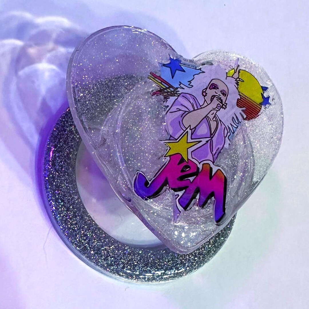 80s Jem Cartoon Phone Pop Socket: Airbag Style, Magnet and Stick ...