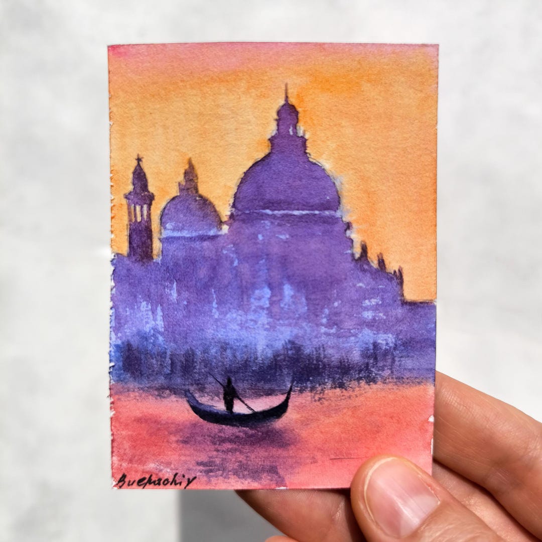 ACEO Original Art Venice Painting Artist Trading Card Original Aceo ...