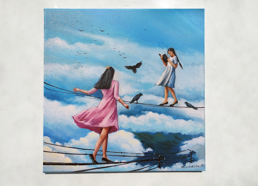 Surreal Painting Original Surrealism Art Fantasy Landscape Oil - Etsy