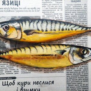 Fish Painting Newspaper Art Food Painting on Newspaper Painting Fish ...