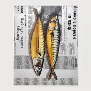 Fish Painting Newspaper Art Food Painting on Newspaper Painting Fish ...