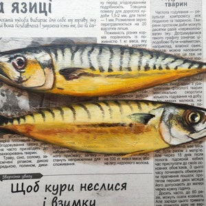 Fish Painting Newspaper Art Food Painting on Newspaper Painting Fish ...