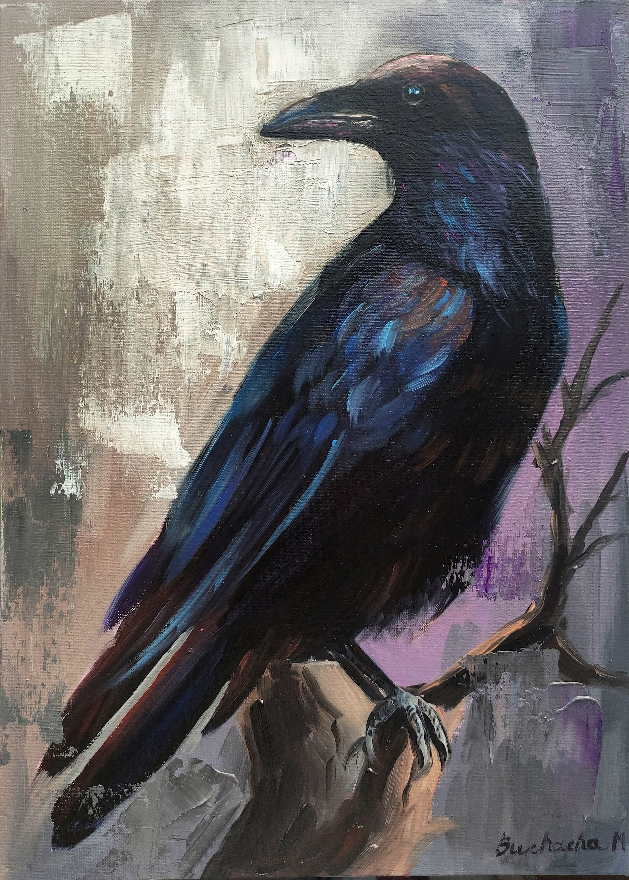 Crow Painting Original Bird Oil Painting Raven Painting - Etsy UK