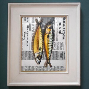 Fish Painting Newspaper Art Food Painting on Newspaper Painting Fish ...
