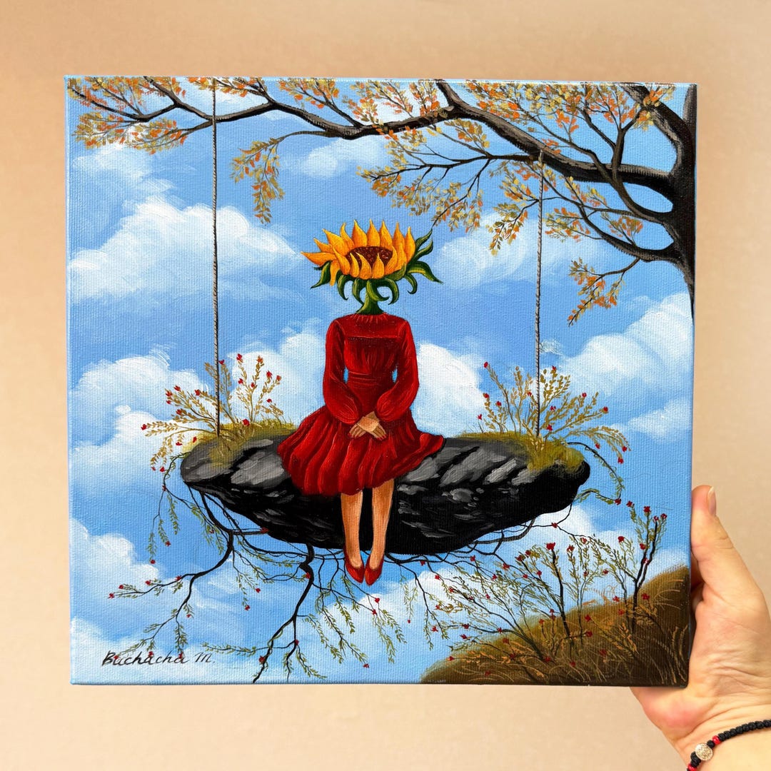 Surreal Painting Original Surrealism Art Fantasy Landscape Oil Painting ...