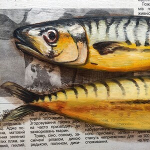 Fish Painting Newspaper Art Food Painting on Newspaper Painting Fish ...