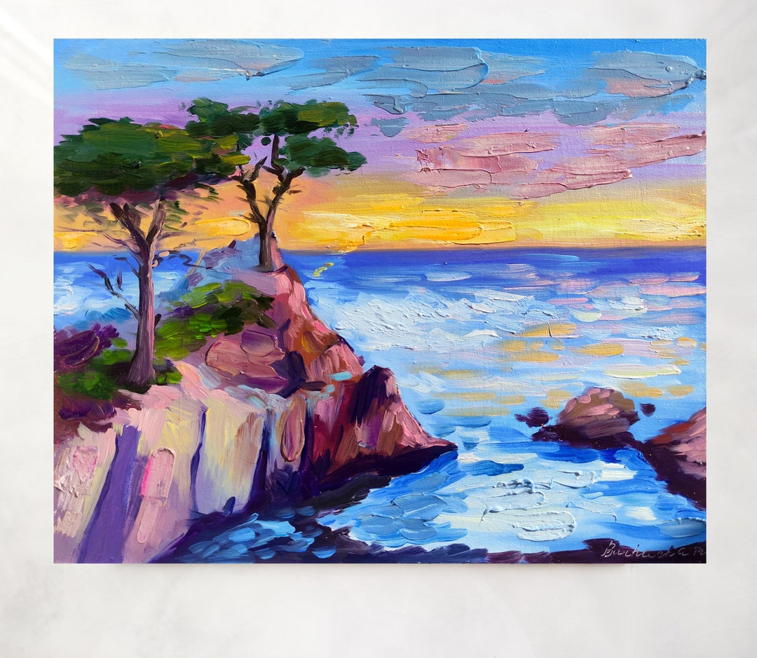 Seascape Oil Painting Sea Oil Painting Sunset Ukrainian Artist Waves ...