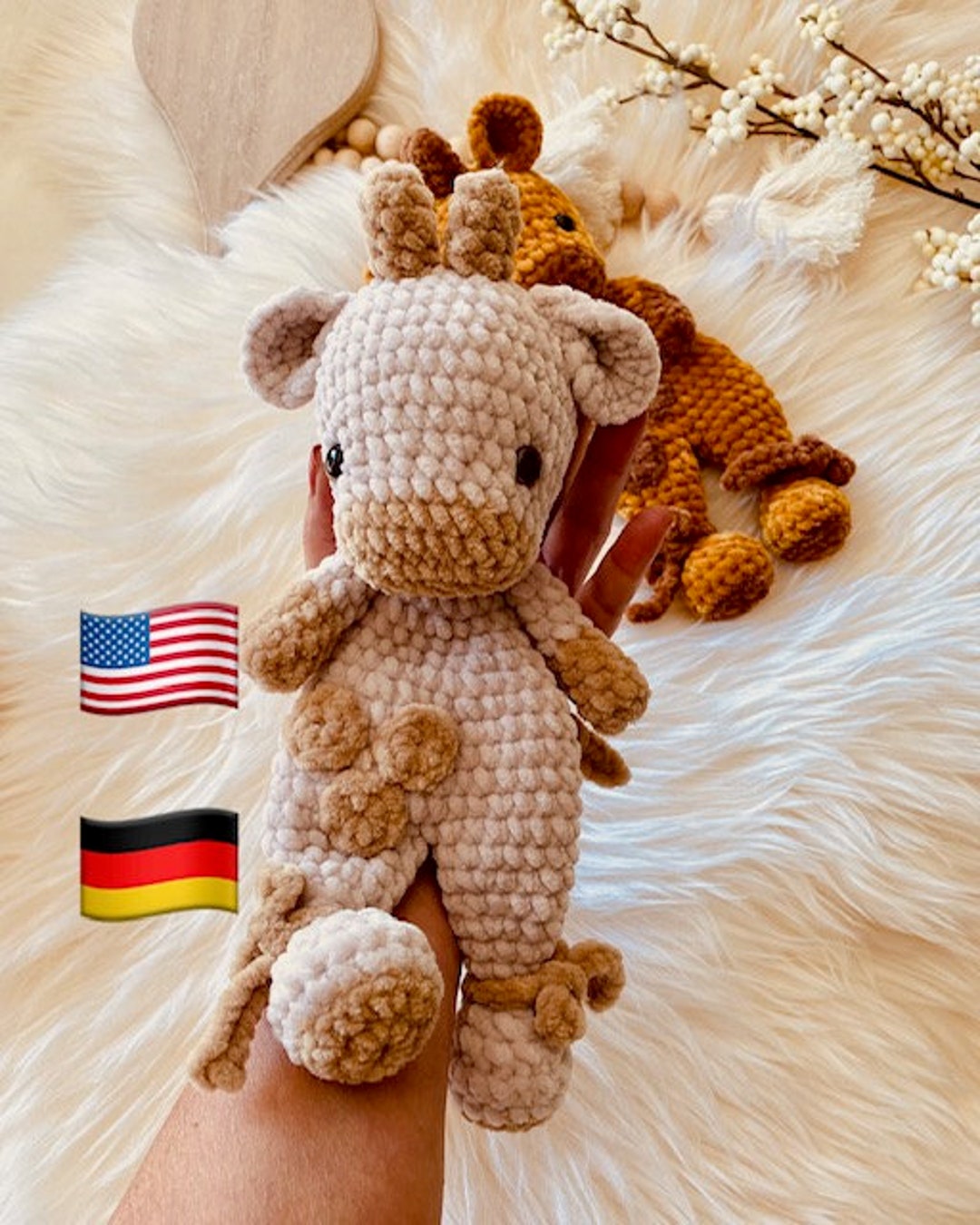 Crochet Pattern Giraffe Lovey - ENGLISH and DEUTSCH - Etsy