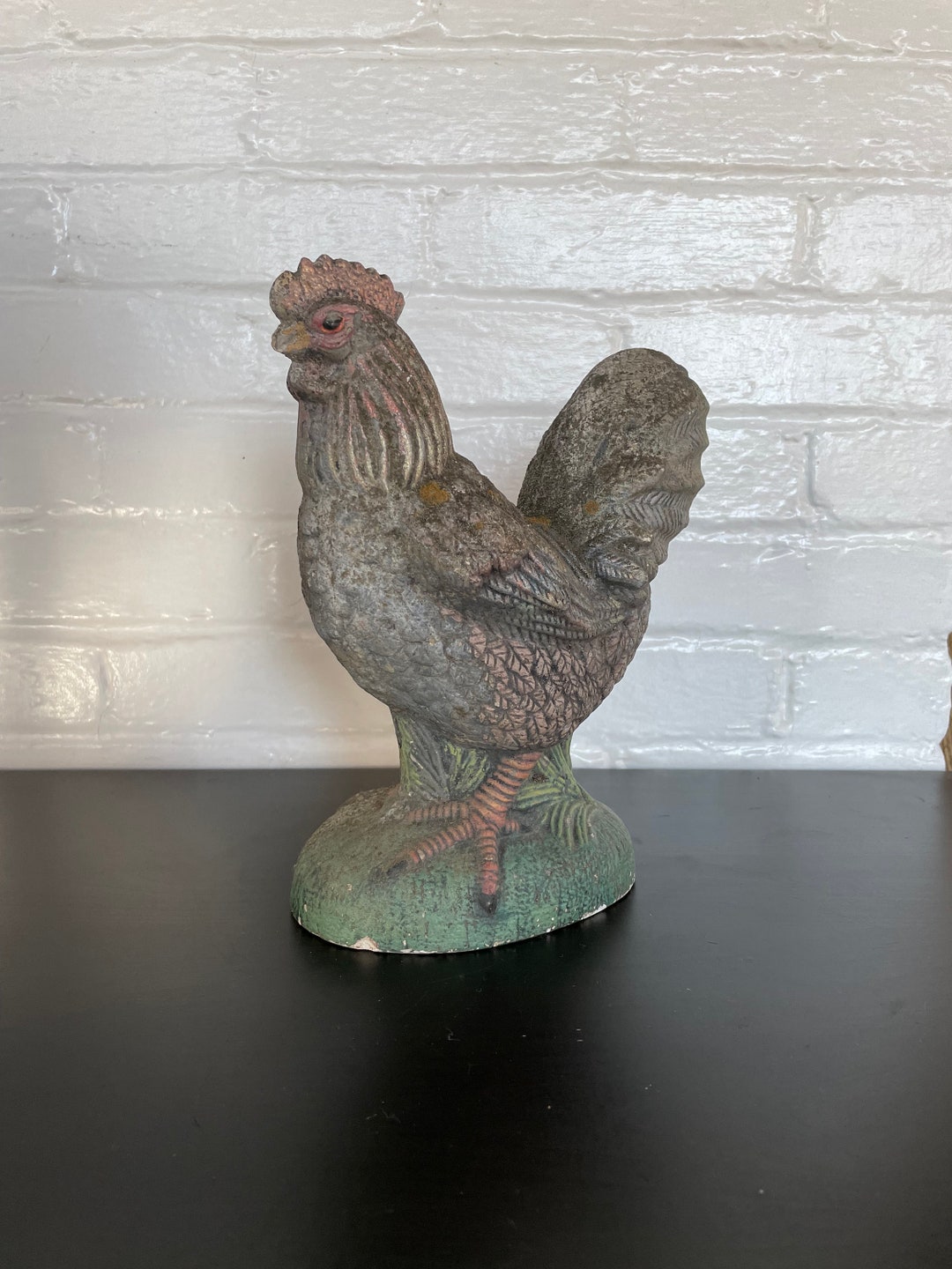 Vintage Painted Cast Rooster - Etsy