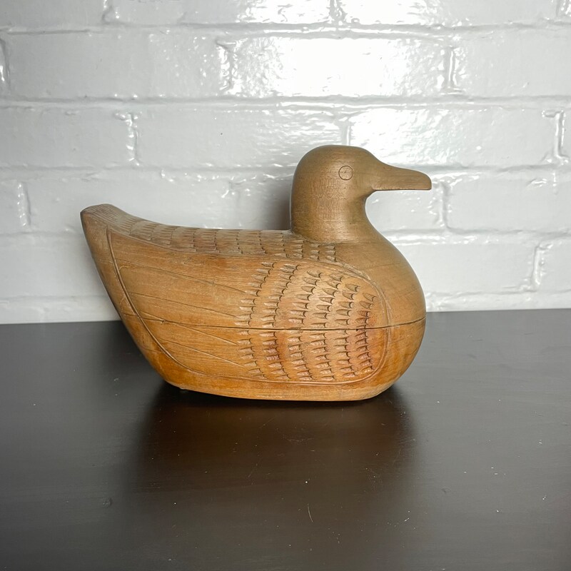 Carved Wood Duck - Etsy