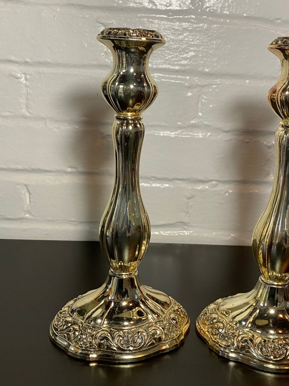 Candlestick Holders Beautiful Set of 2 Vintage Towle Silver Plate ...