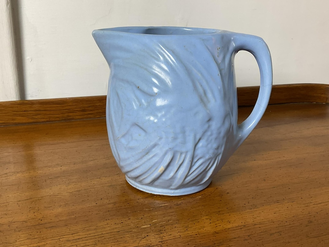 Vintage Mccoy Blue Fish Pottery Pitcher - Etsy