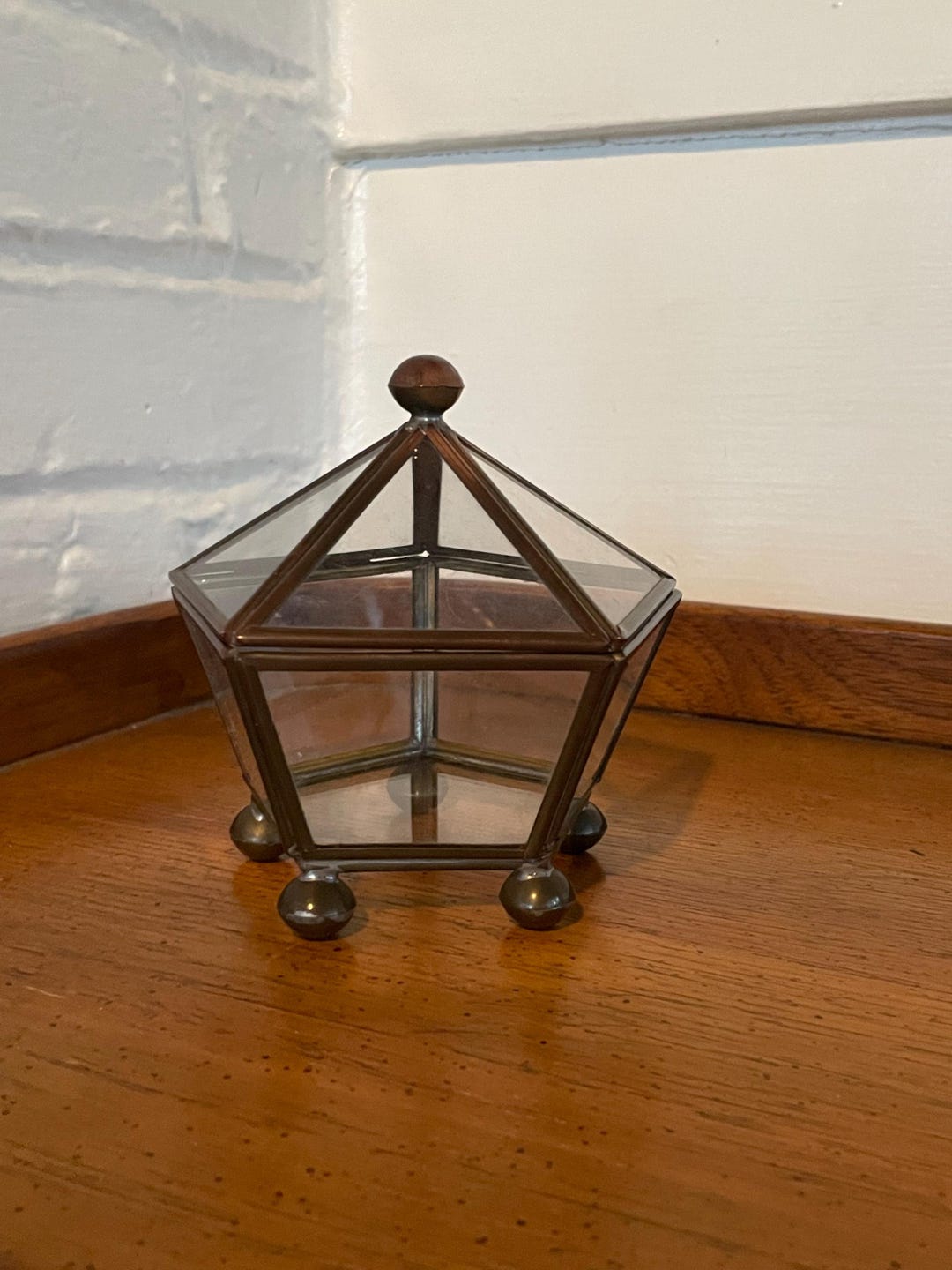 Unique Pentagon Shaped Glass Display Box / Jewelry Box / Trinket Box ...