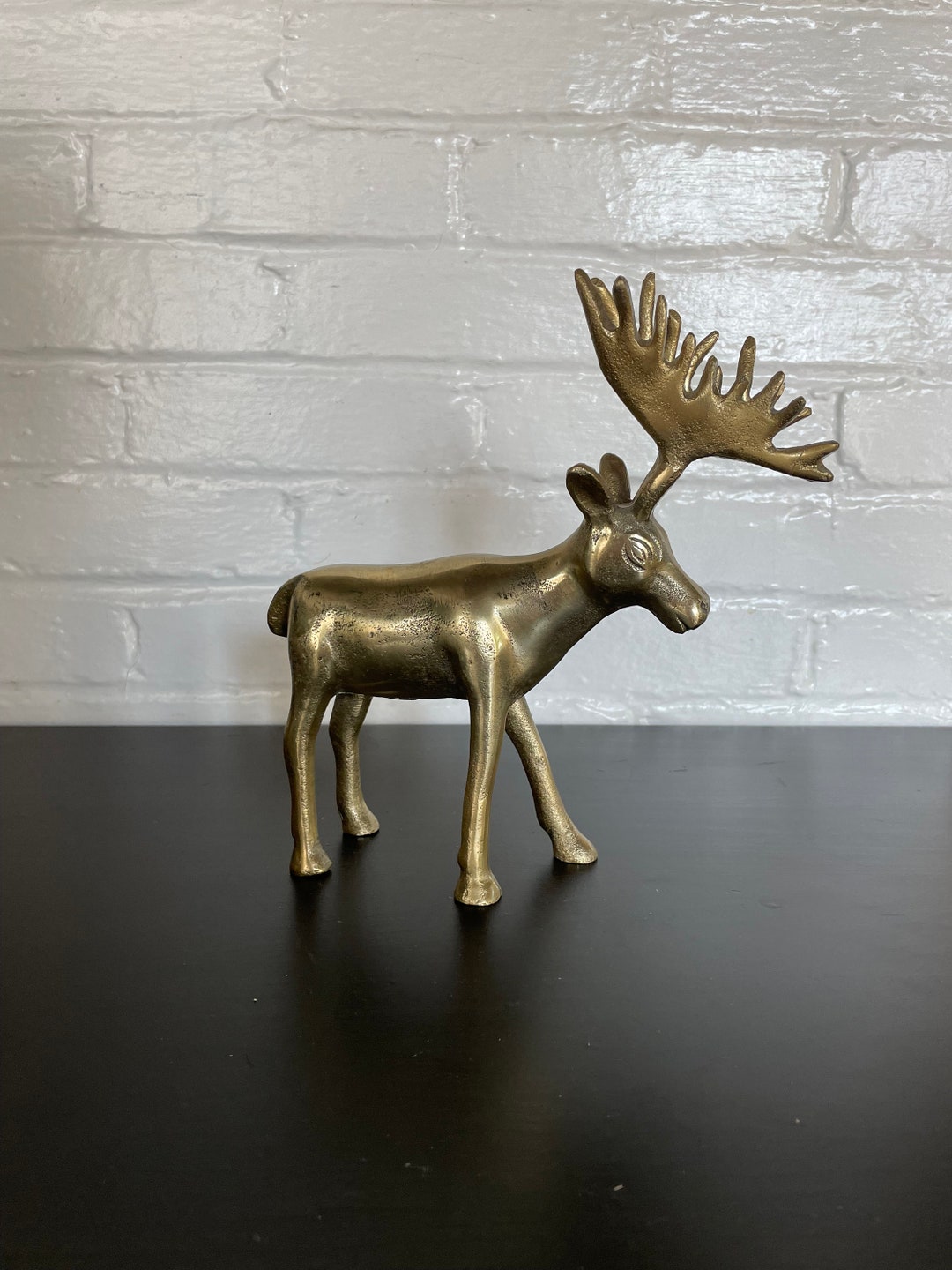 Cute Vintage Brass Reindeer Figurine - Etsy