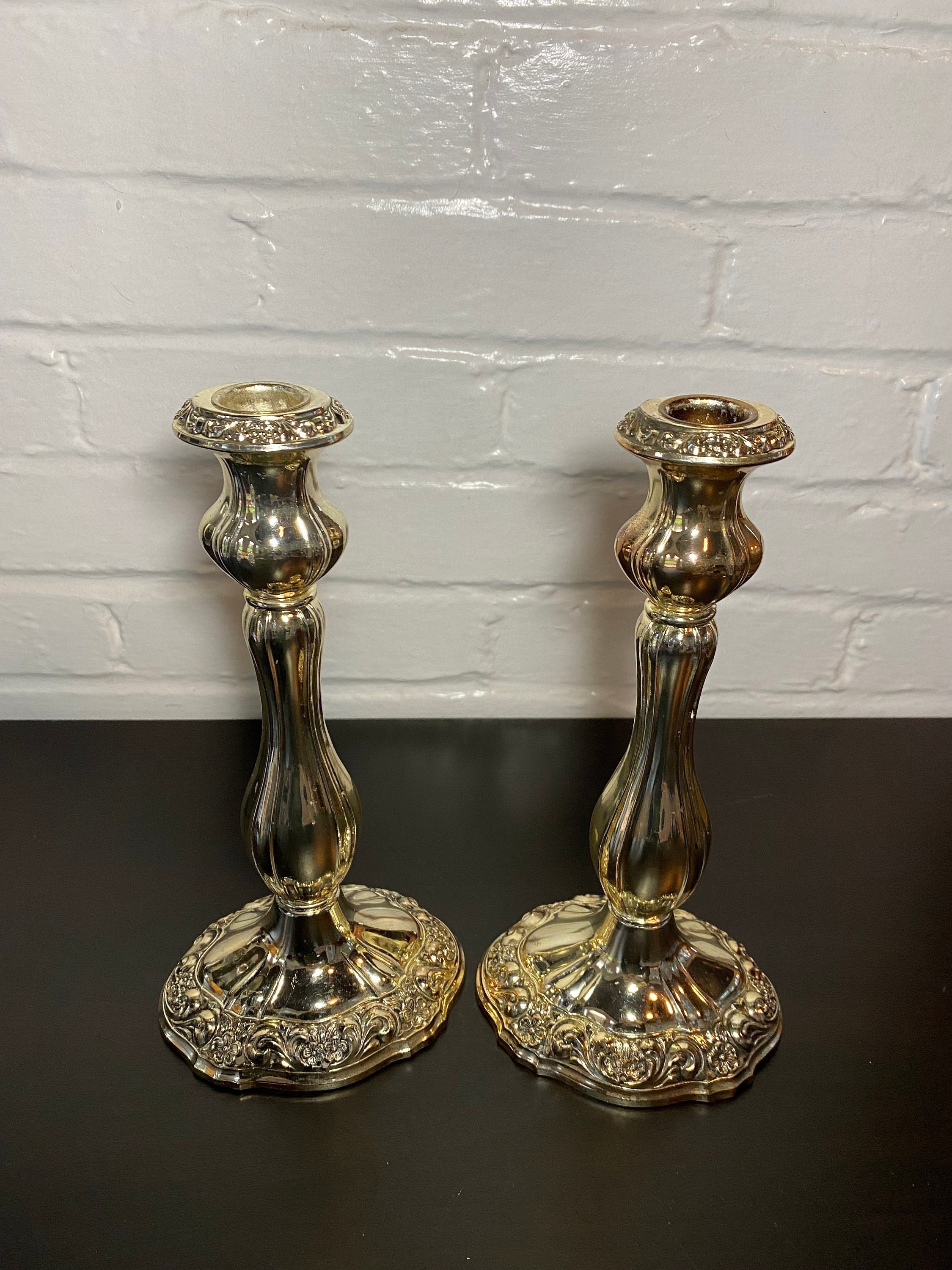 Candlestick Holders Beautiful Set of 2 Vintage Towle Silver Plate ...