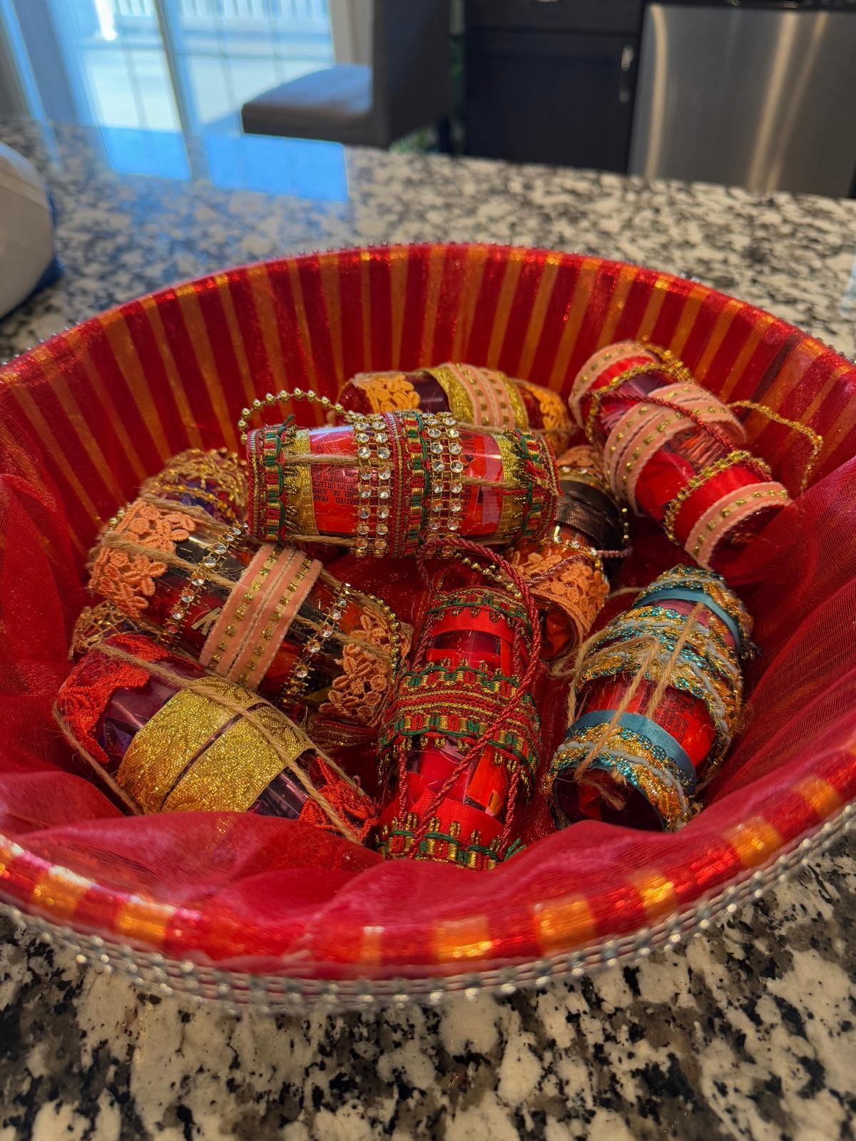 Pre-filled Mehndi Dholki Favors for Mehndi / Dholki. Pre-filled With ...