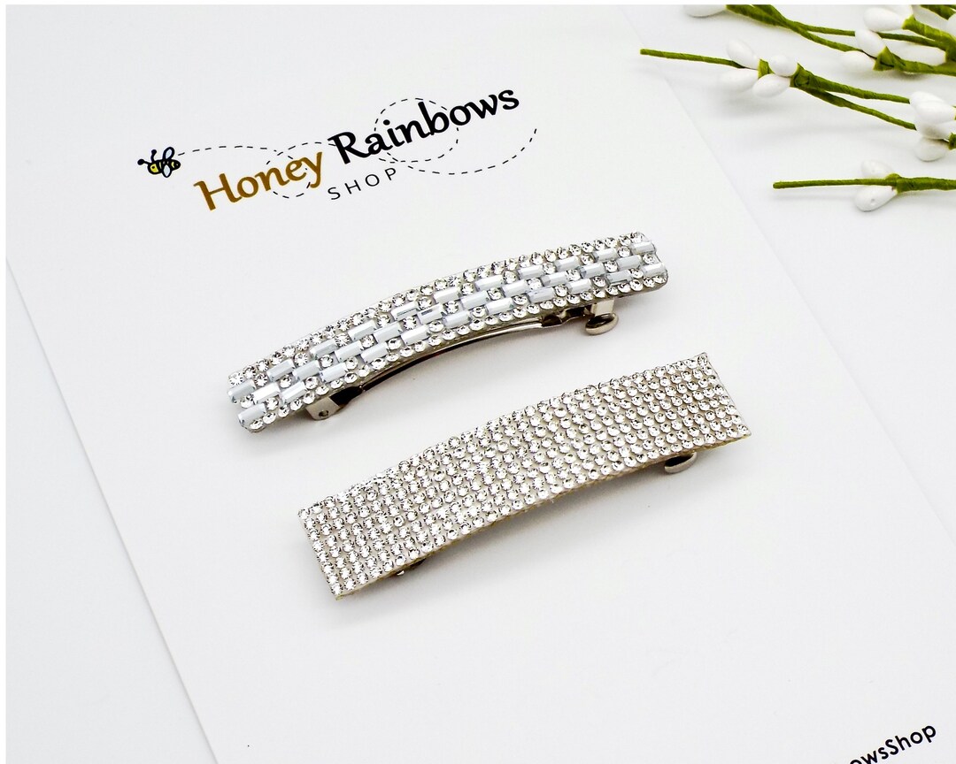 Rhinestone Hair Barrette for Women, Glamorous Holiday Party Hair Clips ...