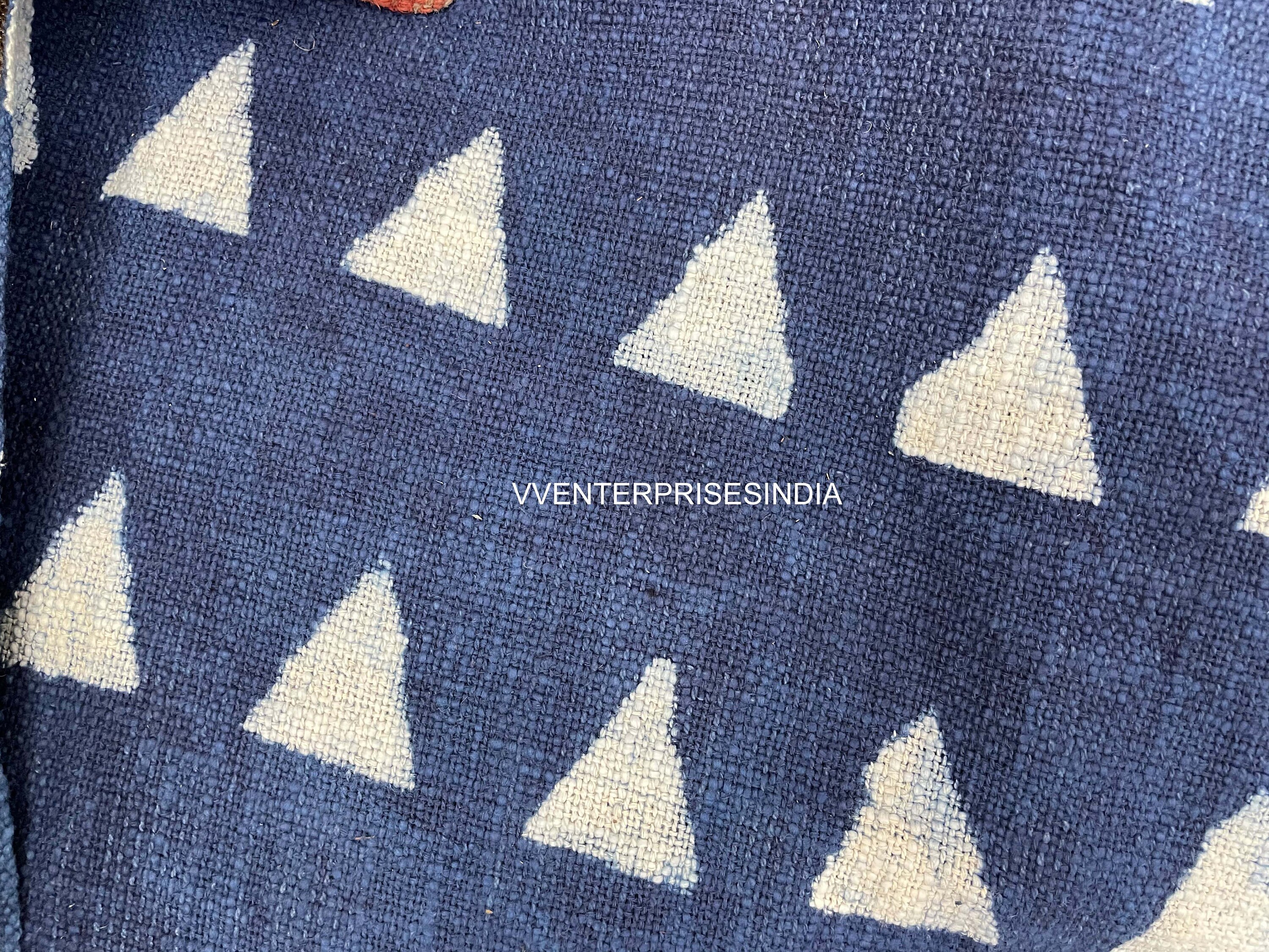 Indigo natural color style Throw Blanket for Sofas Black & | Etsy