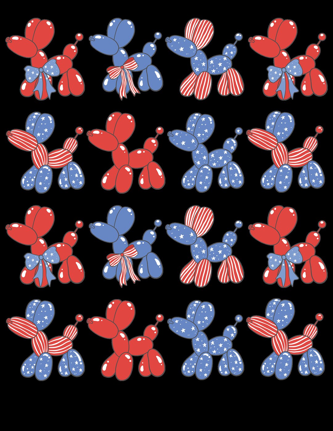 4th of July Balloon Dog USA America Independence Day PNG File - Etsy