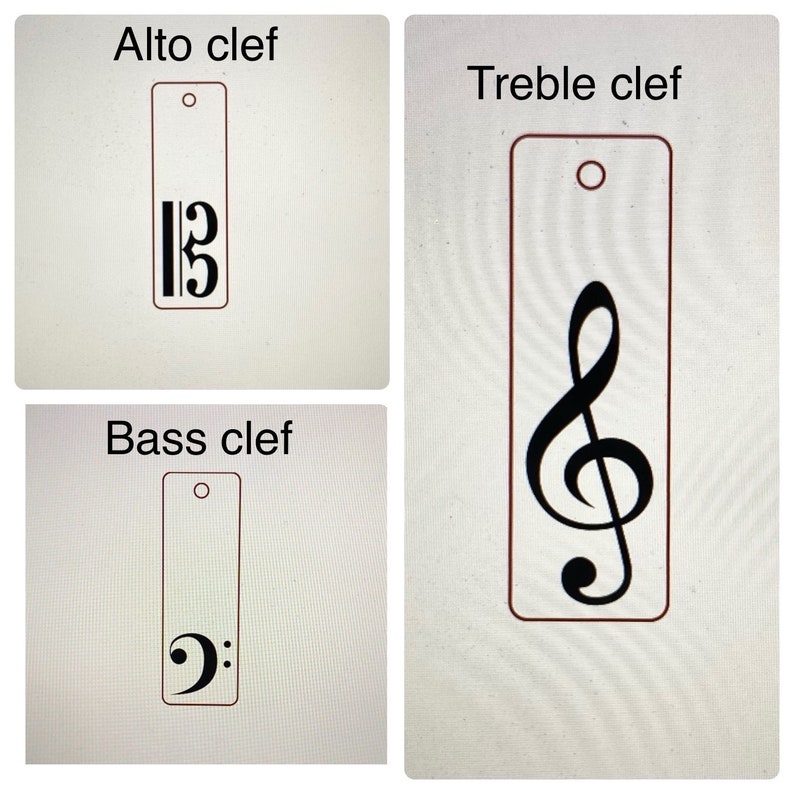 Music Note Earrings, Treble Clef, Bass Clef, Alto Clef, Wood, Acrylic ...