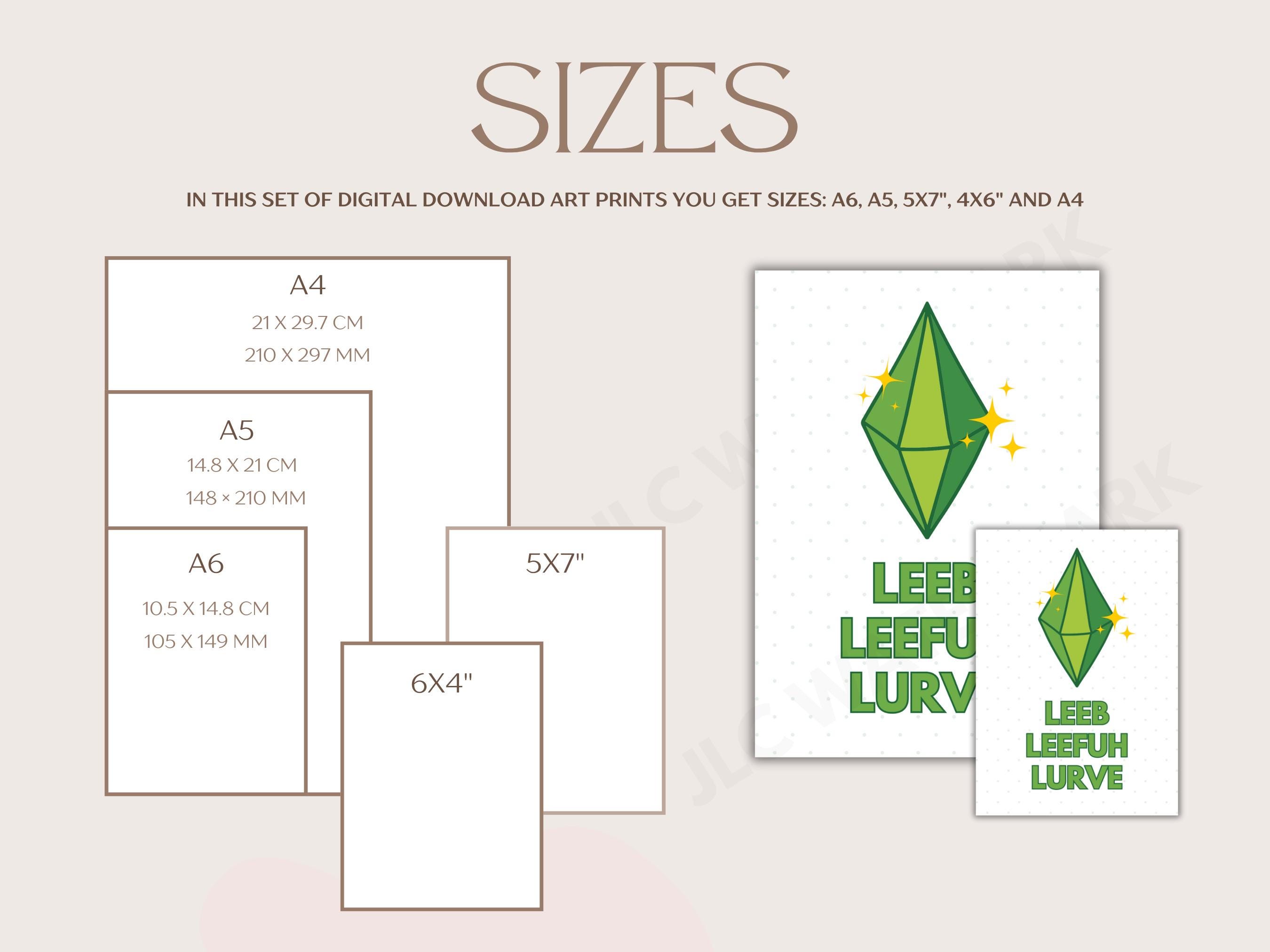 Sims 4 Inspired Print: Simlish Leeb Leefuh Lurve Wall Art (digital ...