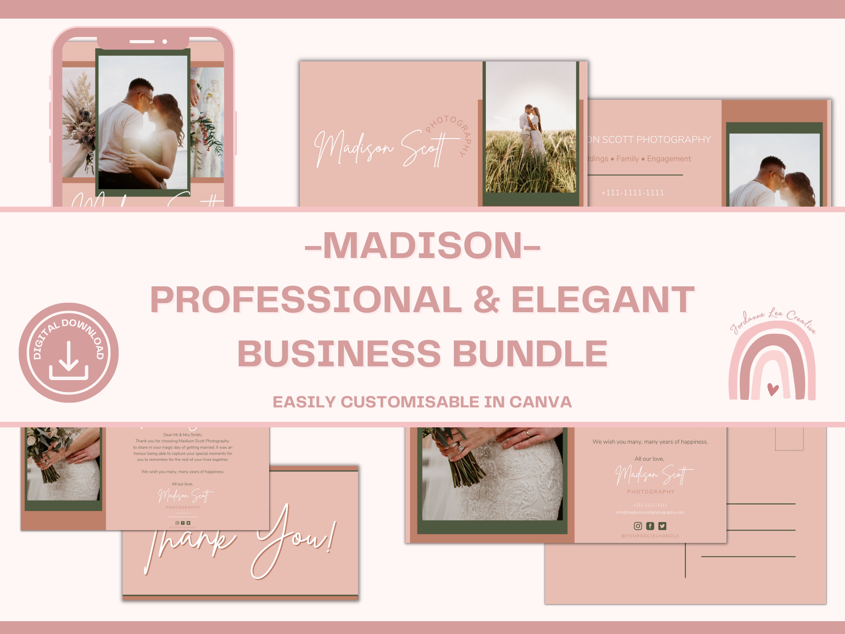 Editable Branding Kit Templates for Canva Brand Package Templates ...