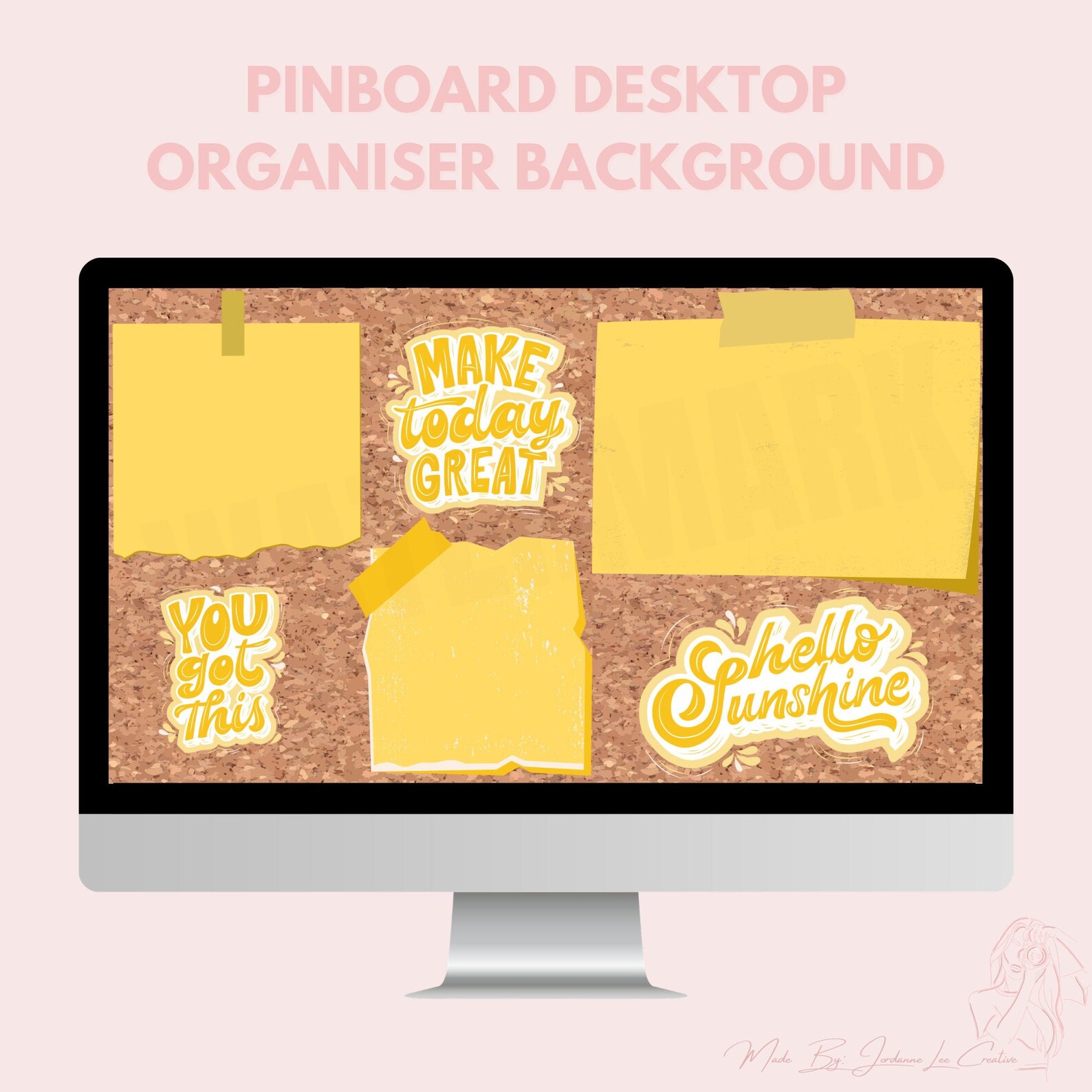 Pinboard Organization Desktop Wallpaper Bright Cheery - Etsy México