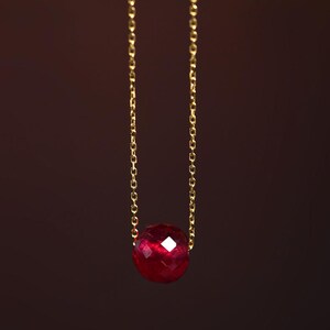 18K Gold and Pigeon Blood Ruby Necklace | Perfect Anniversary Gift for ...