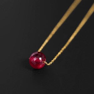 18K Gold and Pigeon Blood Ruby Necklace | Perfect Anniversary Gift for ...