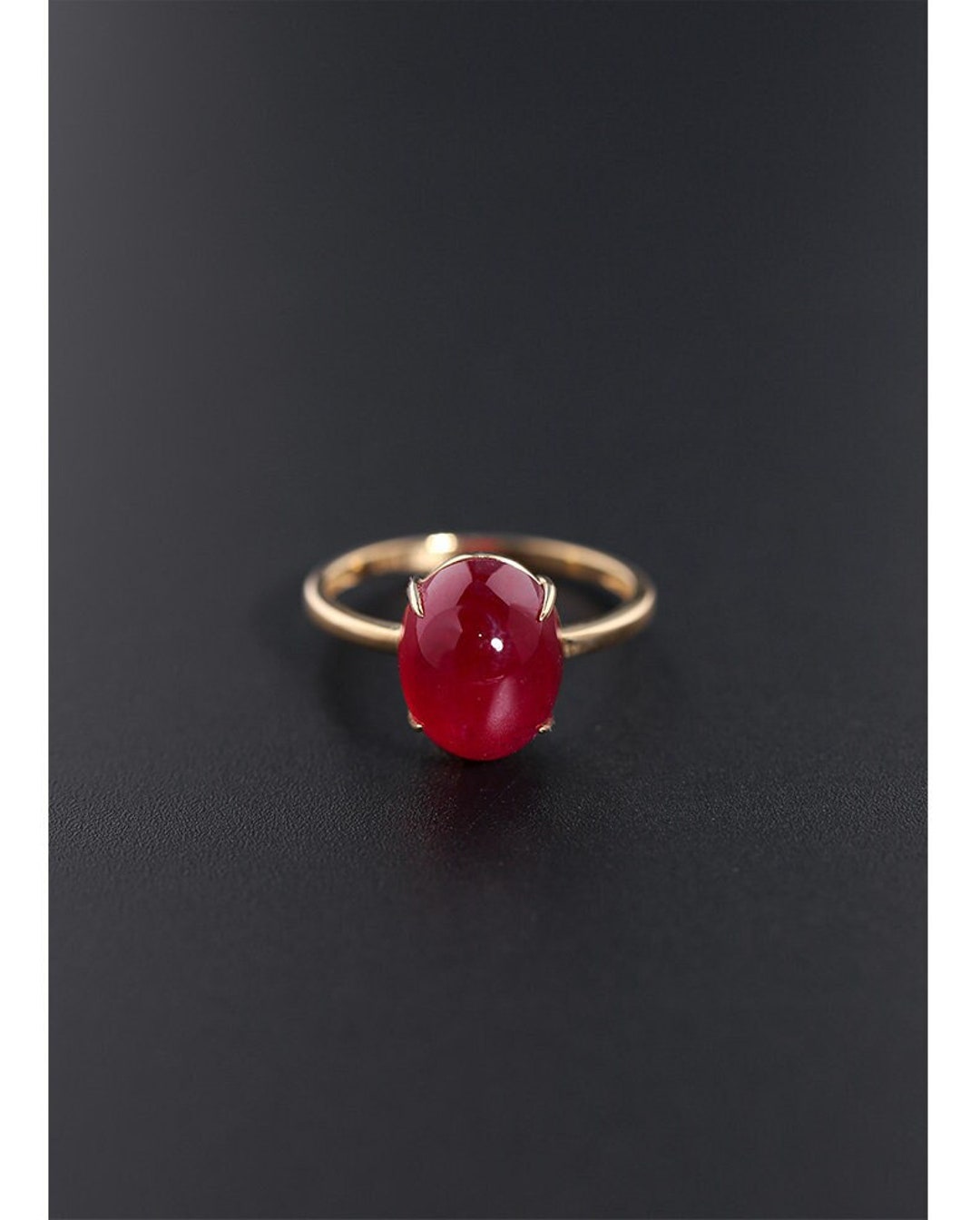 Simple and Stunning Pigeon Blood Ruby Ring | Artisan 18K Yellow Gold ...