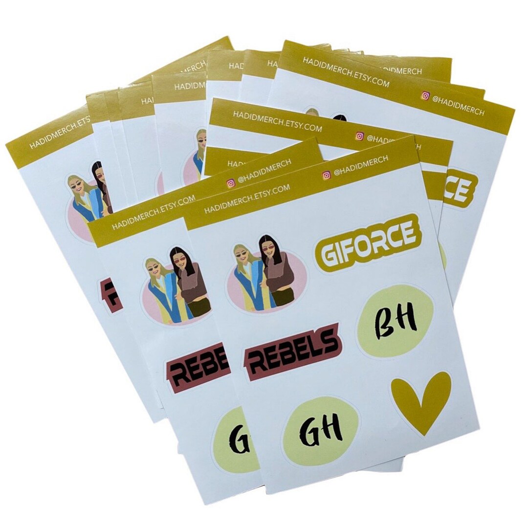 Gigi and Bella Hadid - Water Resistant Sticker Pack - Etsy
