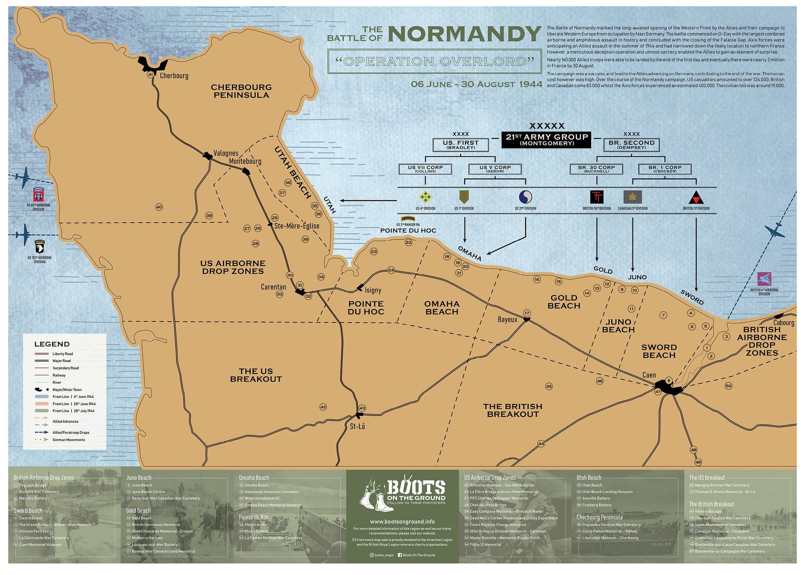 D Day Scratch Map D Day Poster D Day Map Band of Brothers WW2 Poster ...