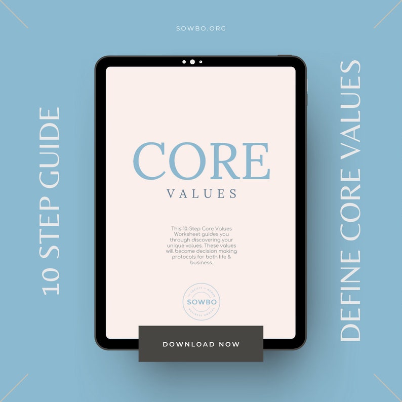 10 Step Guide to Defining Core Values Business Printable Core Value ...