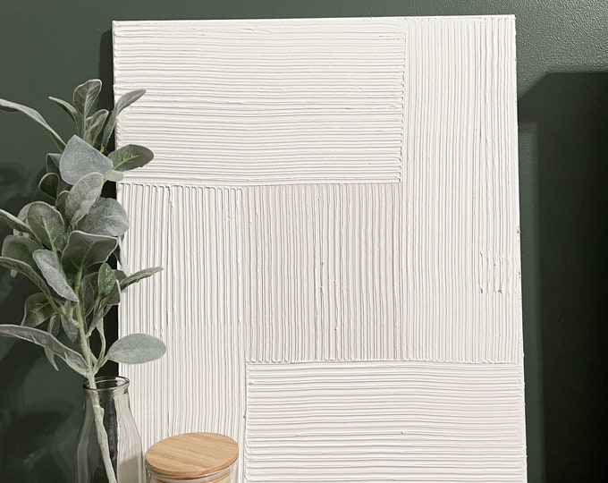 White Texture Canvas Painting / Spackle Art / Abstract Texture Canvas ...