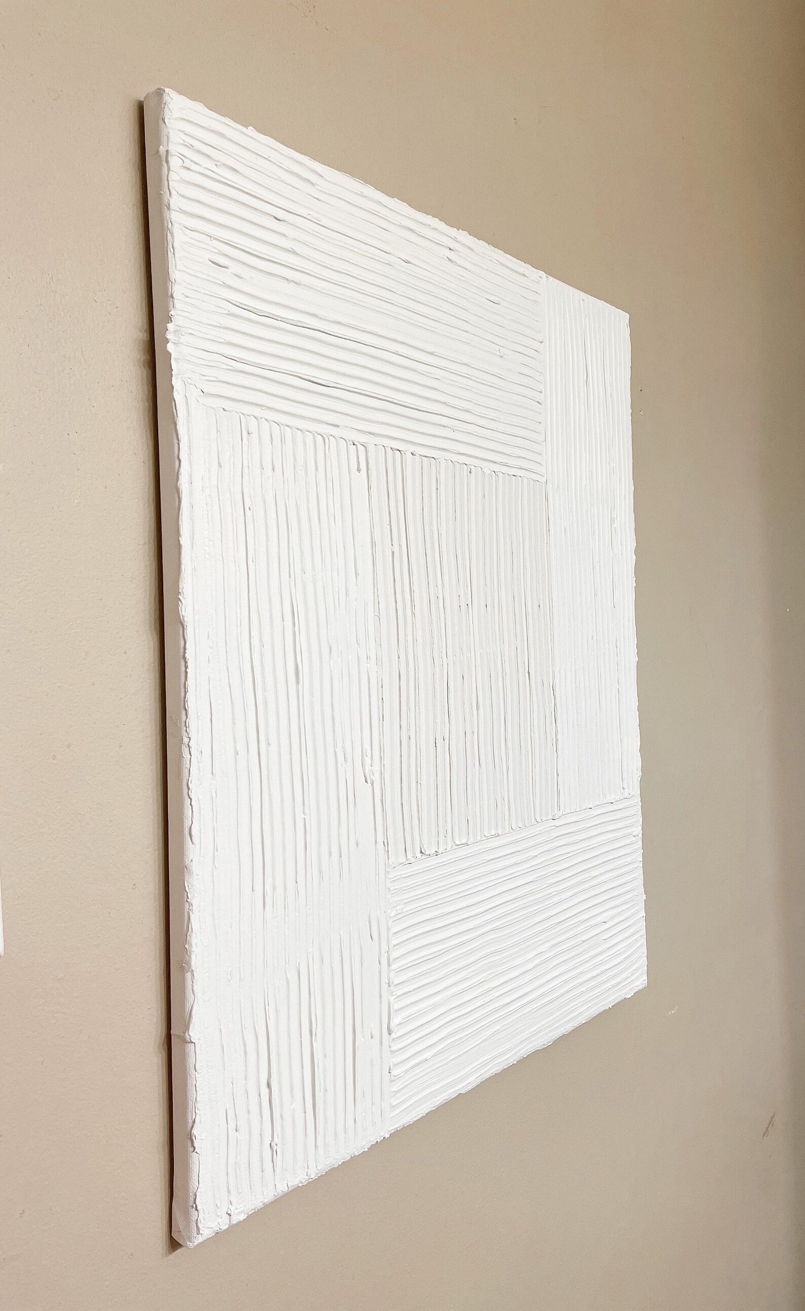 White Texture Canvas Painting / Spackle art / Abstract Texture | Etsy