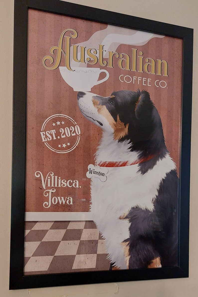 Australian Shepherd Canvas Aussie Print Aussie S - Etsy