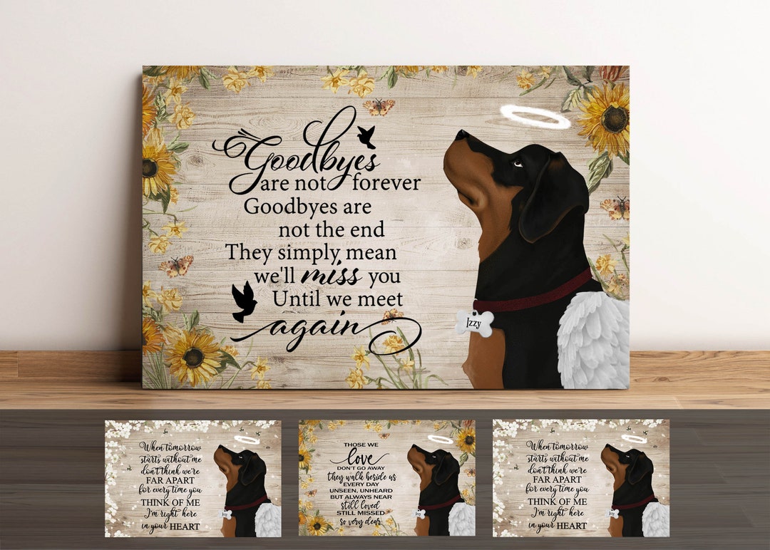 Rottweiler Memorial Canvas, Rottweiler Loss, Pet Memorial, Rottweiler ...