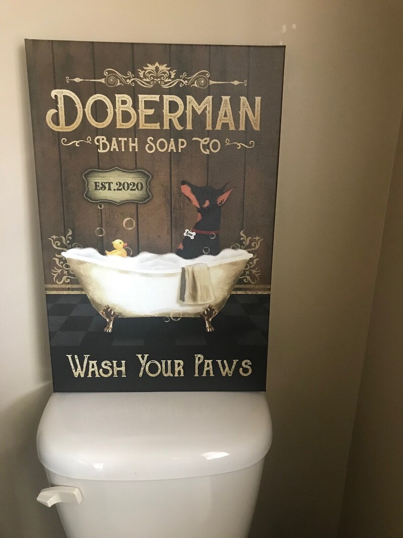 Doberman Pinscher Bath Soap Canvas Doberman Pinscher Bathtub - Etsy