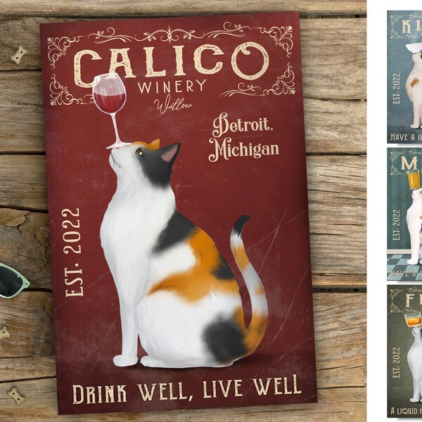 Calico Cat Print - Etsy