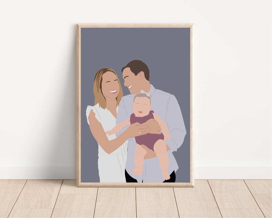 Custom Couple Faceless Portrait From Photo, Hand Drawn Faceless, Custom ...