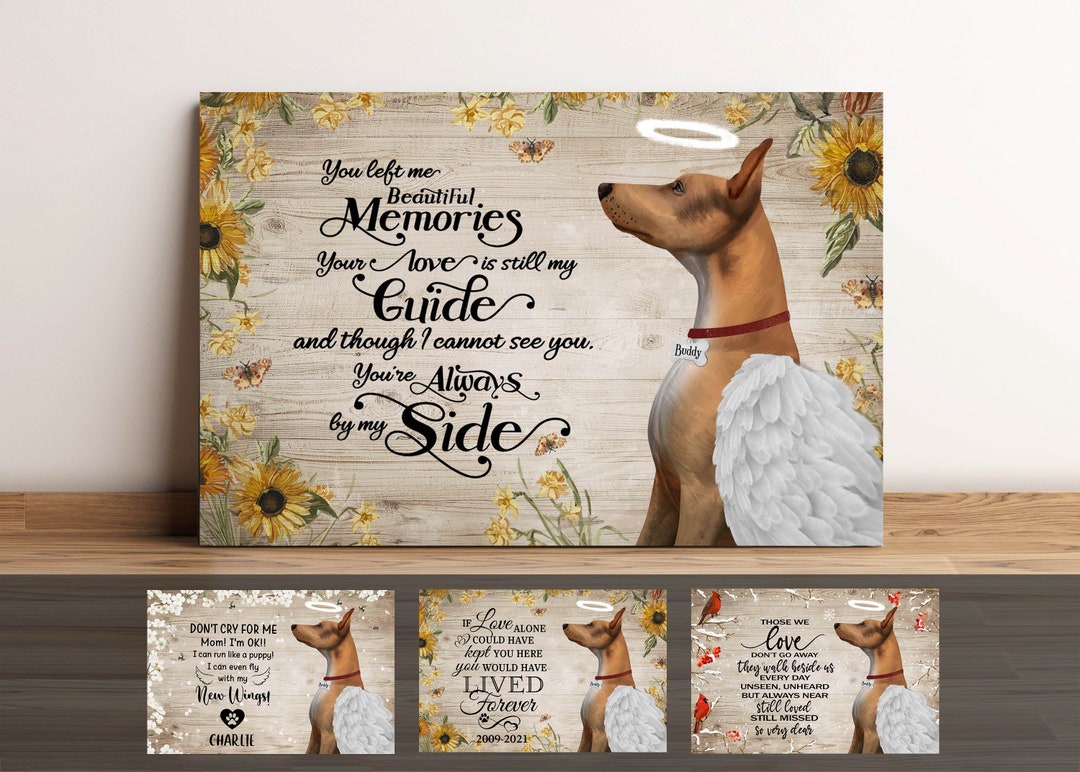Pharaoh Hound Memorial Canvas, Pharaoh Hound Loss, Custom Dog Sympathy ...