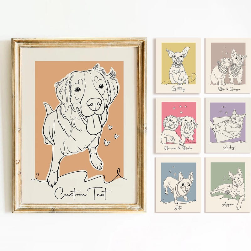 Pet Line Drawing - Etsy