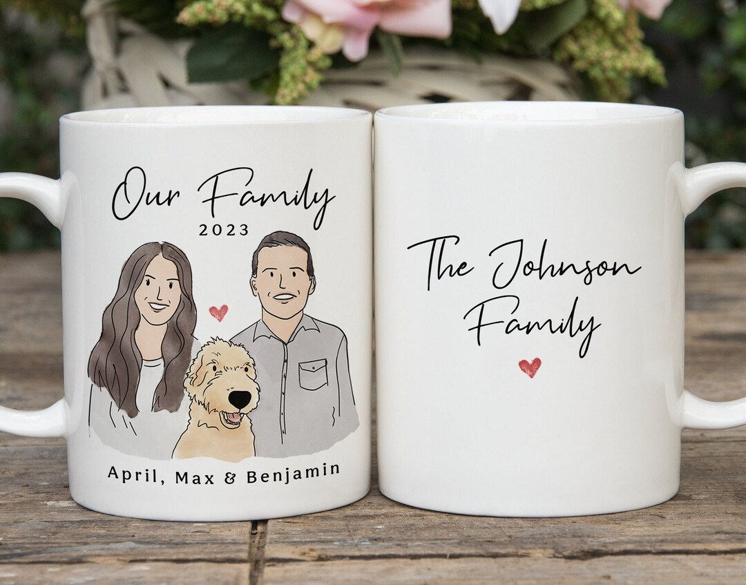 Custom Mom and Family Mug, Custom Family Portrait Mug, Personalized ...
