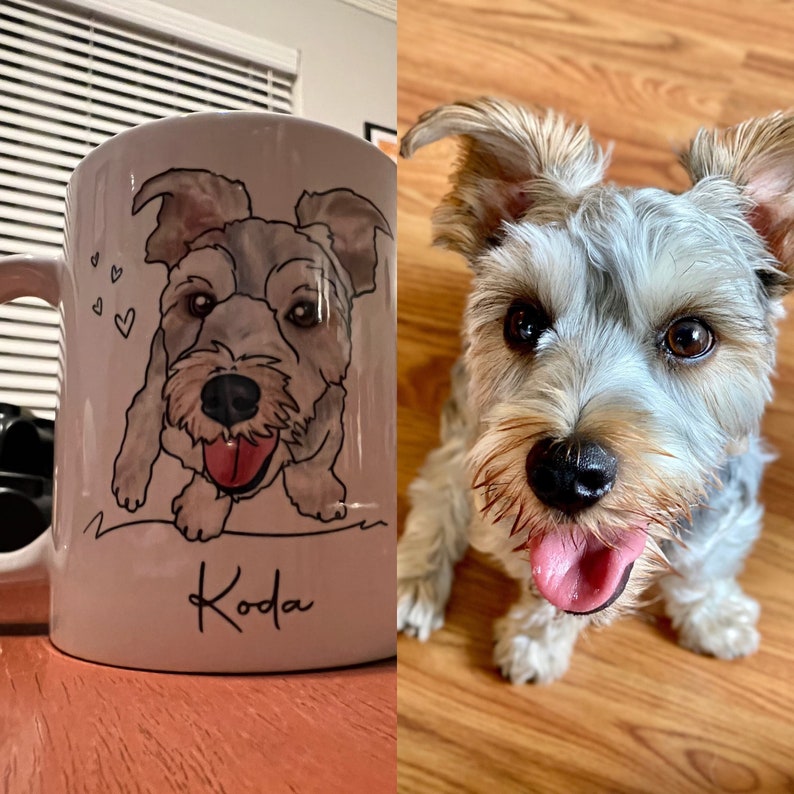 Custom Engagement Pet Mug, Dog Engaged Portrait Mug, Personalized ...