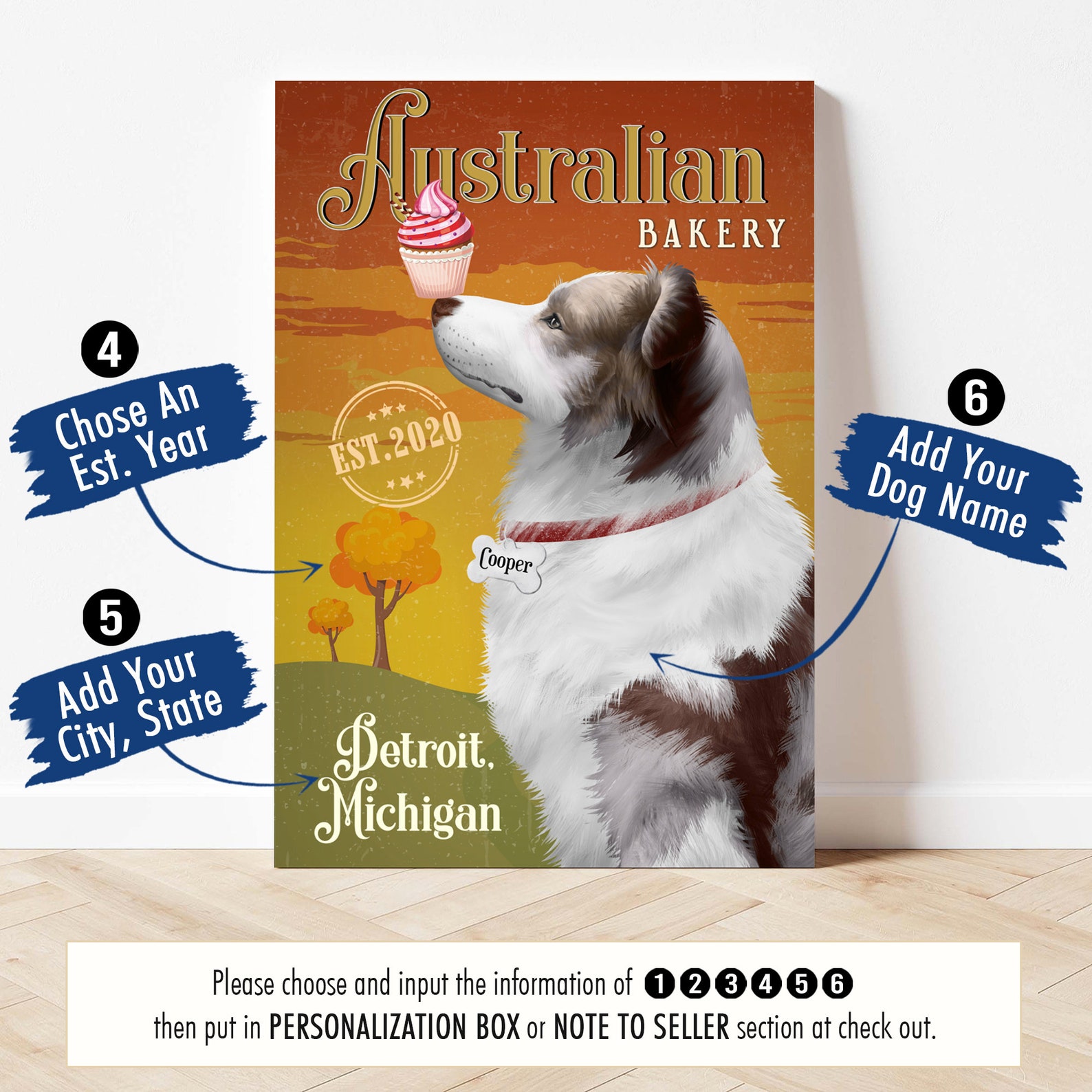 Australian Shepherd Canvas Aussie Print Aussie S - Etsy