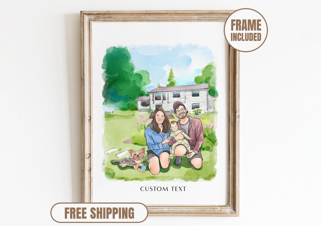 Family Portrait, Couple Portrait, Couple Painting, Watercolor Portrait ...