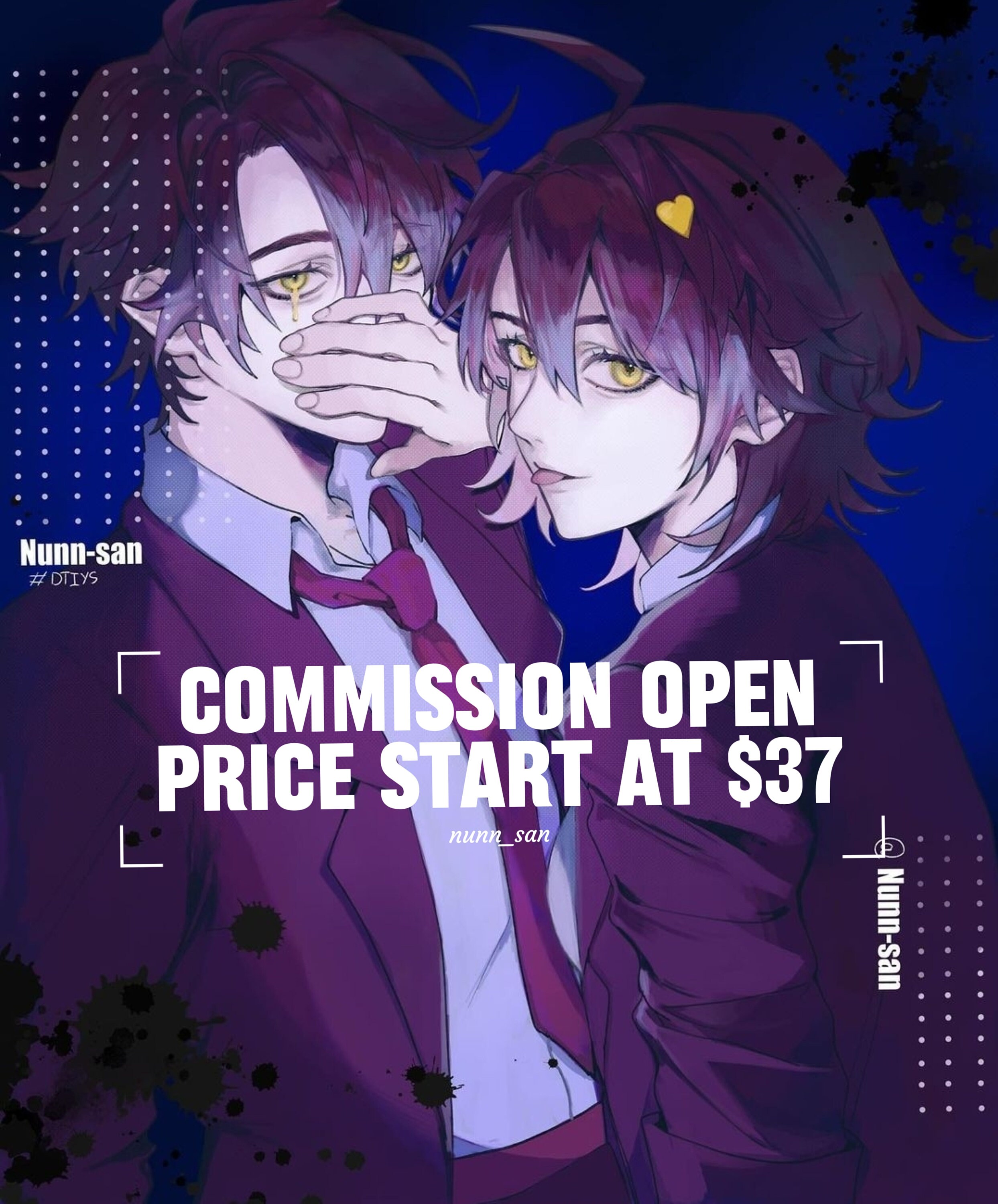 Bust Up Art Commission Custom Anime Drawing Illustration Digital Etsy