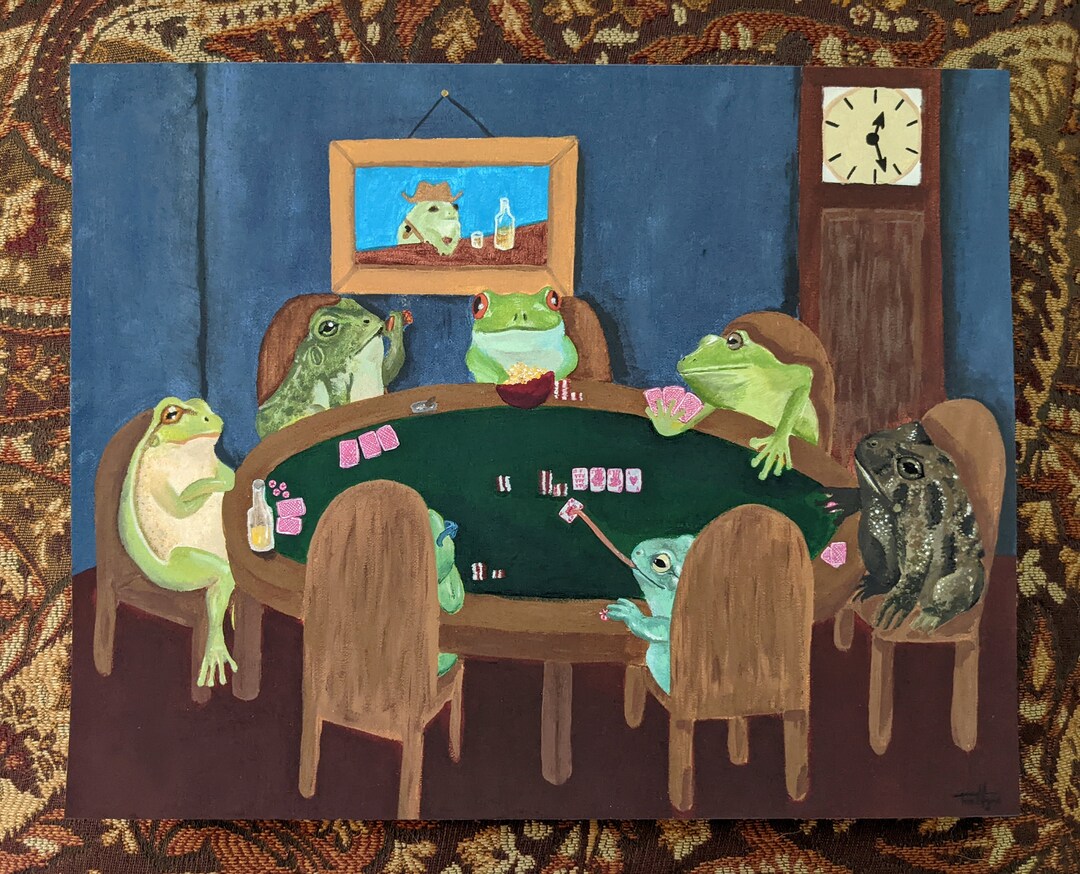Texas Croak'em | Poker Frogs/toads Print - Etsy