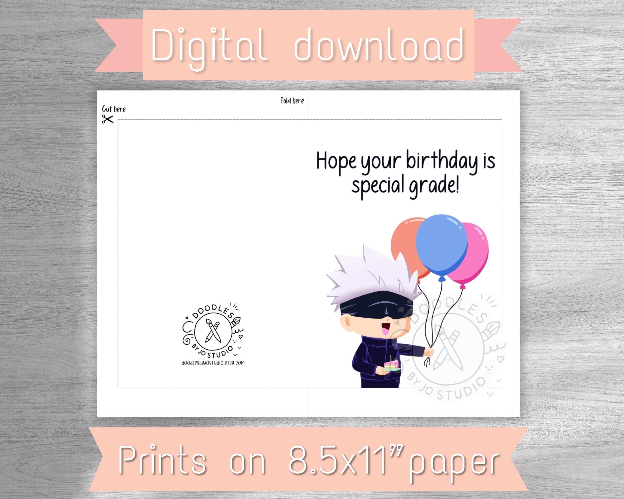 Jujutsu Kaisen Printable Birthday Card, Gojo Birthday Card, Special ...