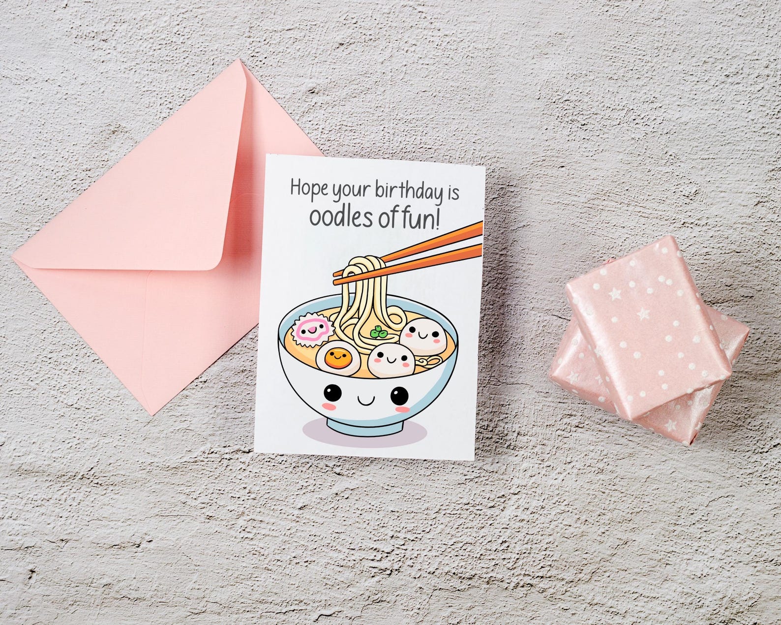 Ramen Noodles Printable Birthday Card, Oodles of Fun Birthday, Funny ...